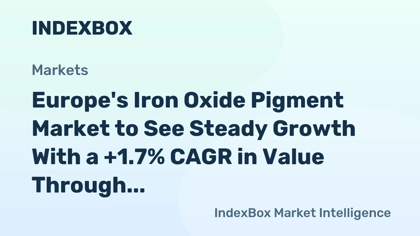 Europe's Iron Oxide Pigment Market to See Steady Growth With a +1.7% CAGR in Value Through 2035