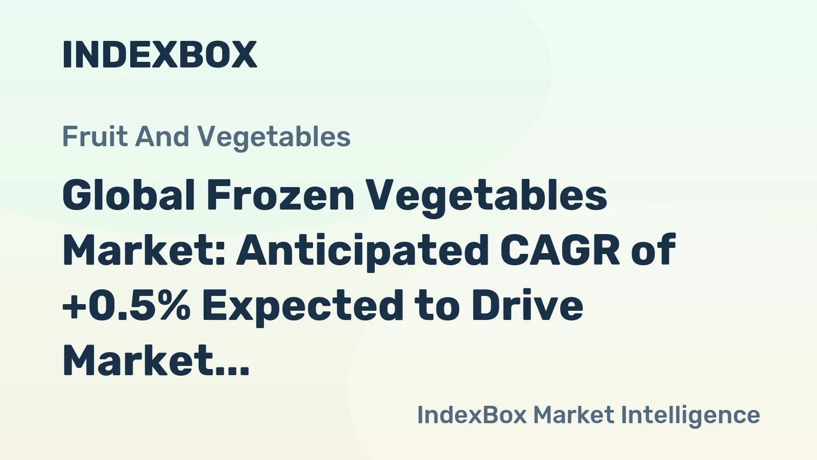 Global Frozen Vegetables Market: Anticipated CAGR of +0.5% Expected to Drive Market Growth Through 2035