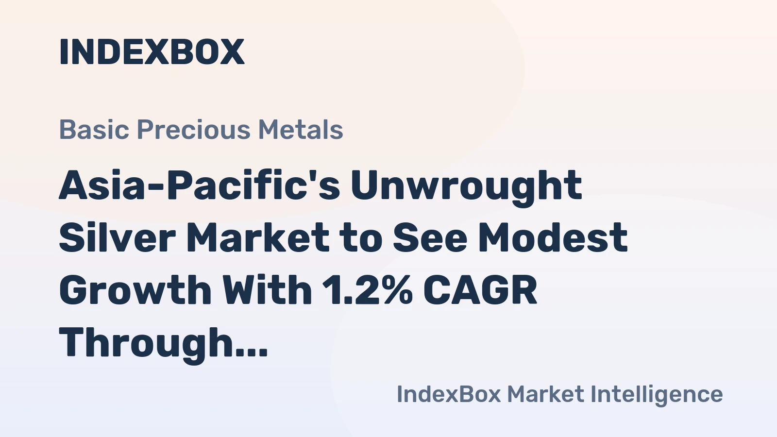 Asia-Pacific's Unwrought Silver Market to See Modest Growth With 1.2% CAGR Through 2035