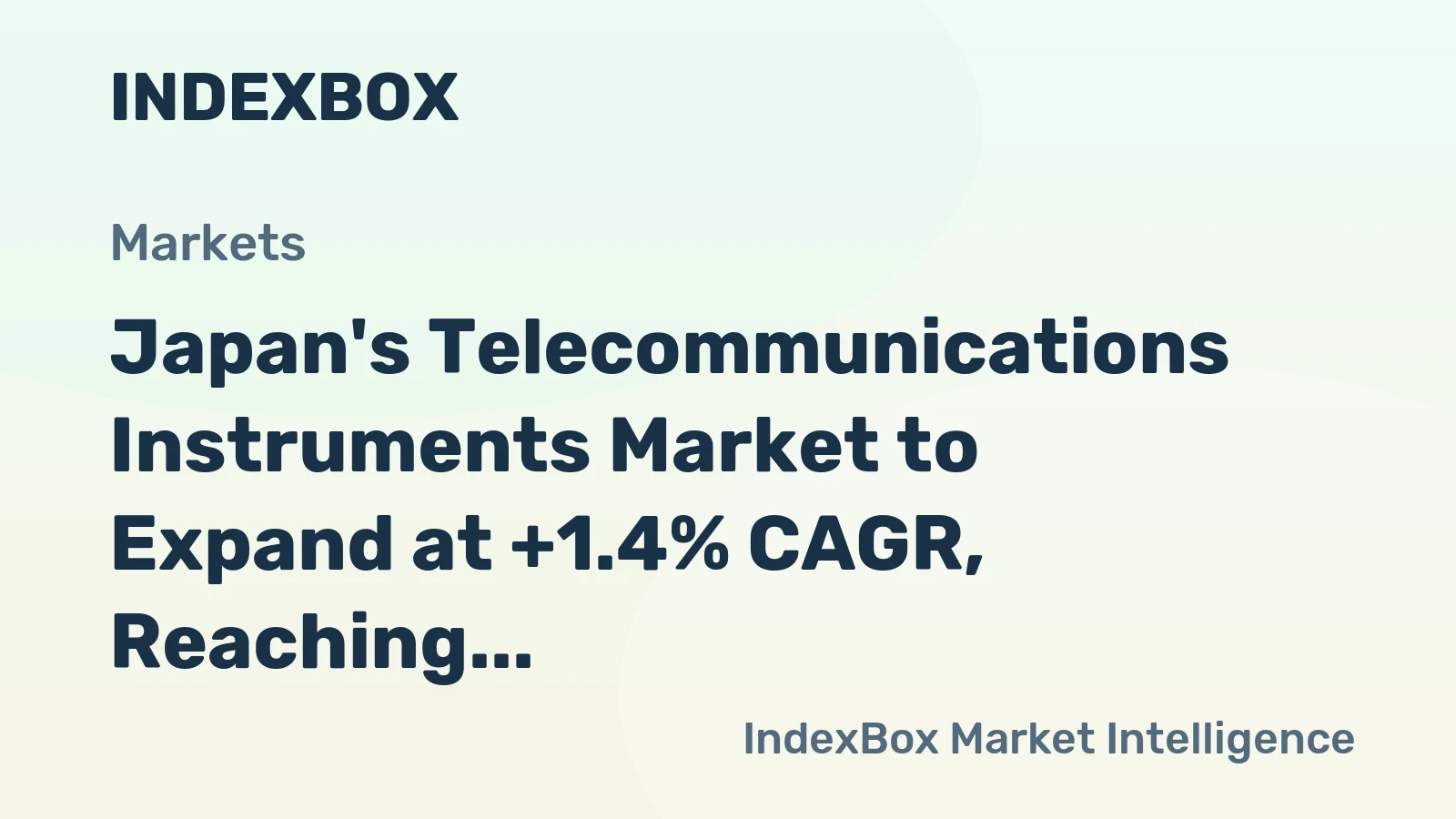 Japan's Telecommunications Instruments Market to Expand at +1.4% CAGR, Reaching $8.9B by 2035