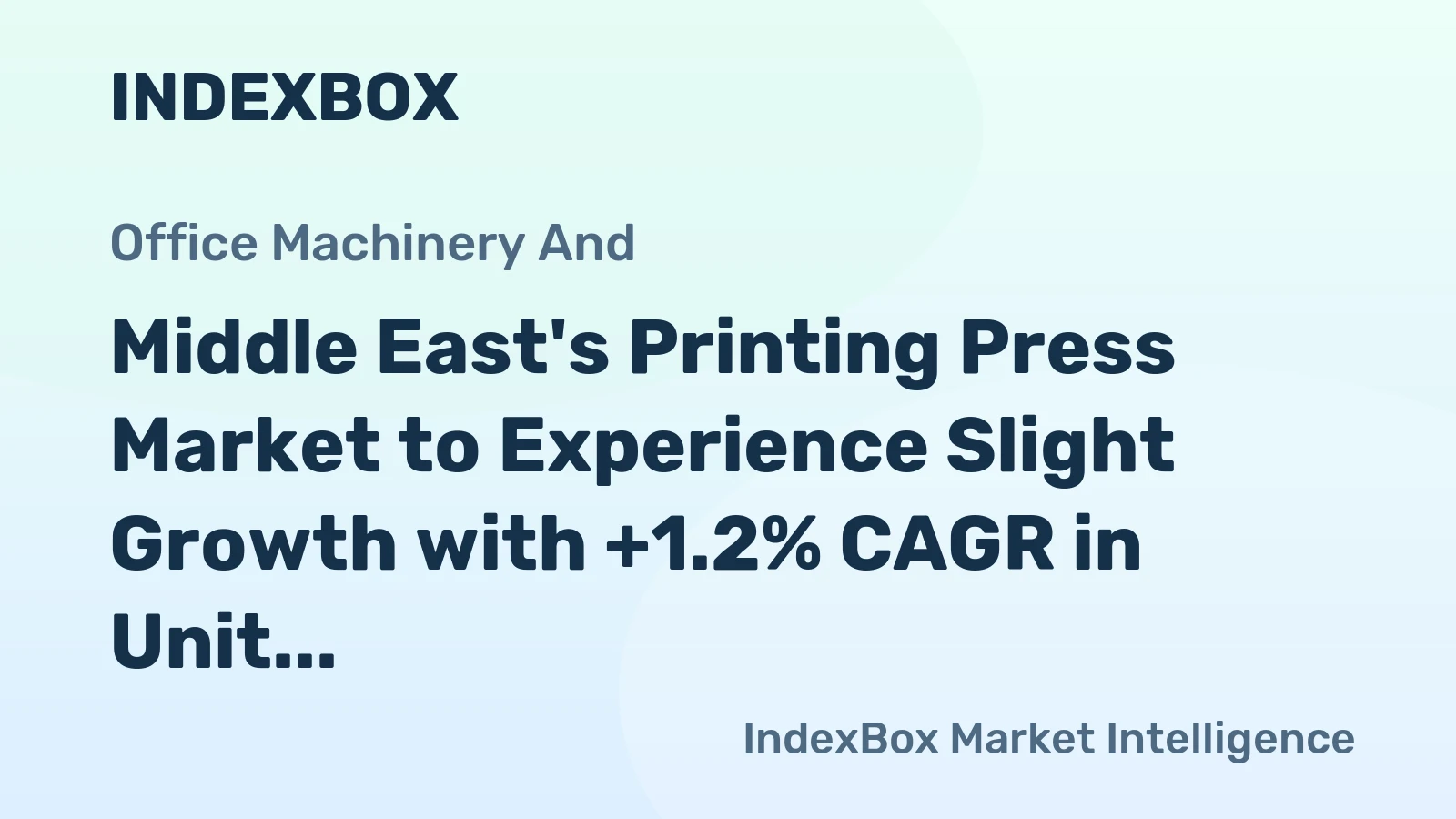 Middle East's Printing Press Market to Experience Slight Growth with +1.2% CAGR in Unit Sales through 2035