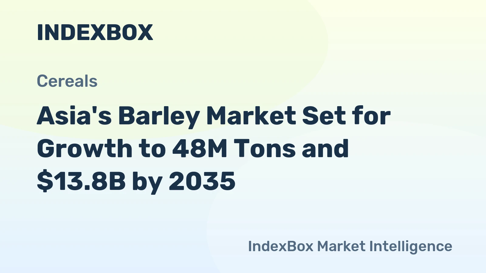 Asia's Barley Market Set for Growth to 48M Tons and $13.8B by 2035