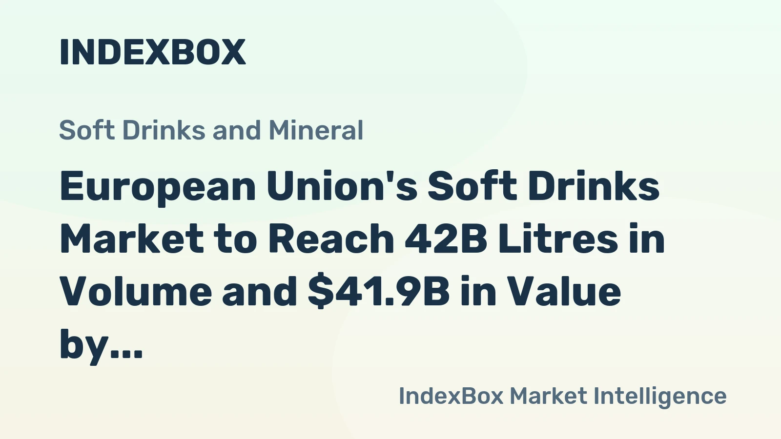 European Union's Soft Drinks Market to Reach 42B Litres in Volume and $41.9B in Value by 2035