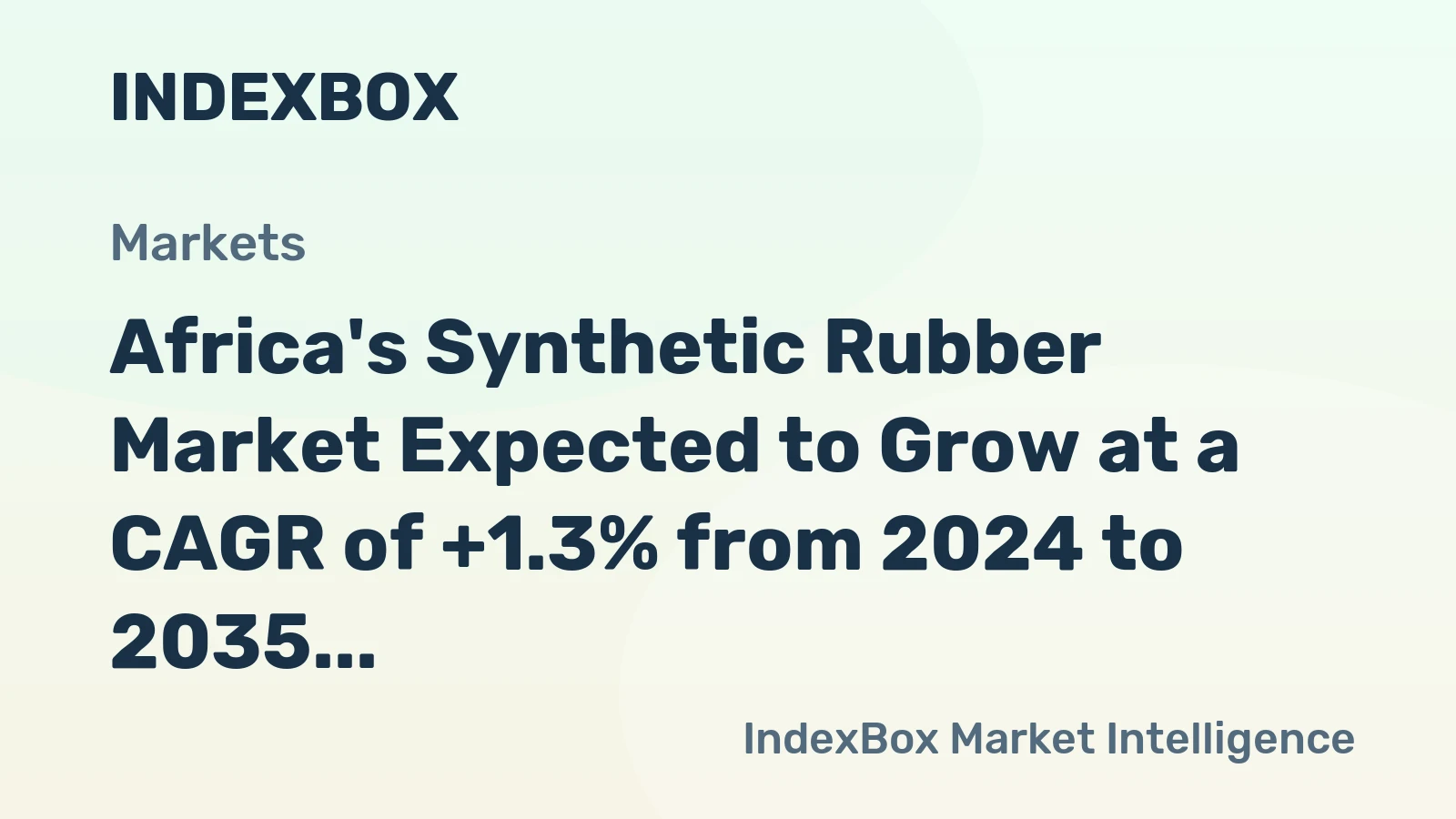 Africa's Synthetic Rubber Market Expected to Grow at a CAGR of +1.3% from 2024 to 2035