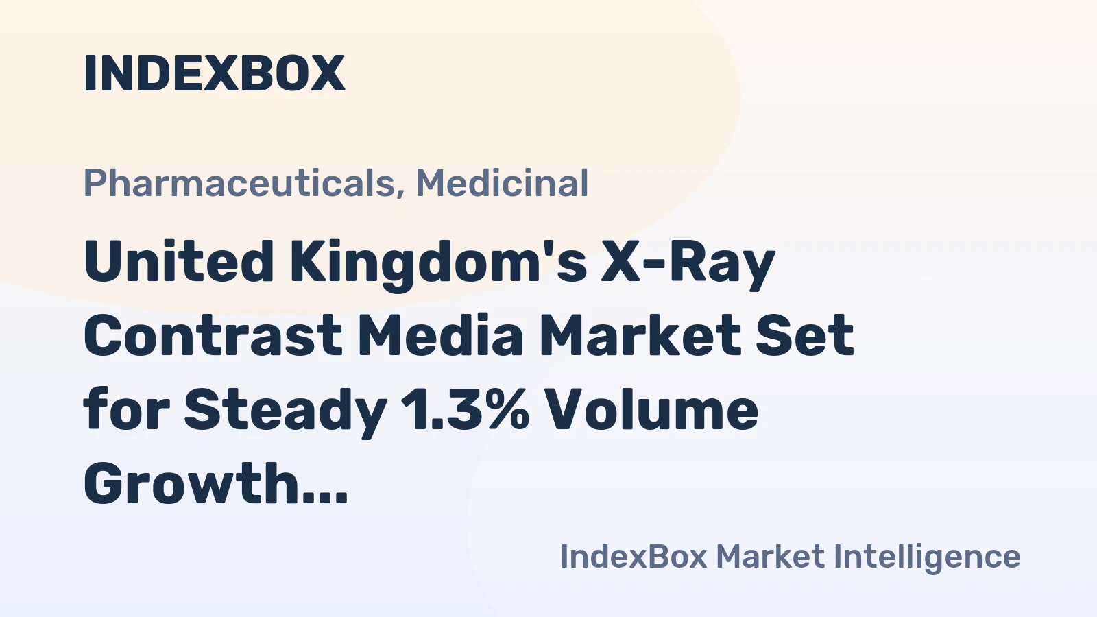 United Kingdom's X-Ray Contrast Media Market Set for Steady 1.3% Volume Growth Through 2035