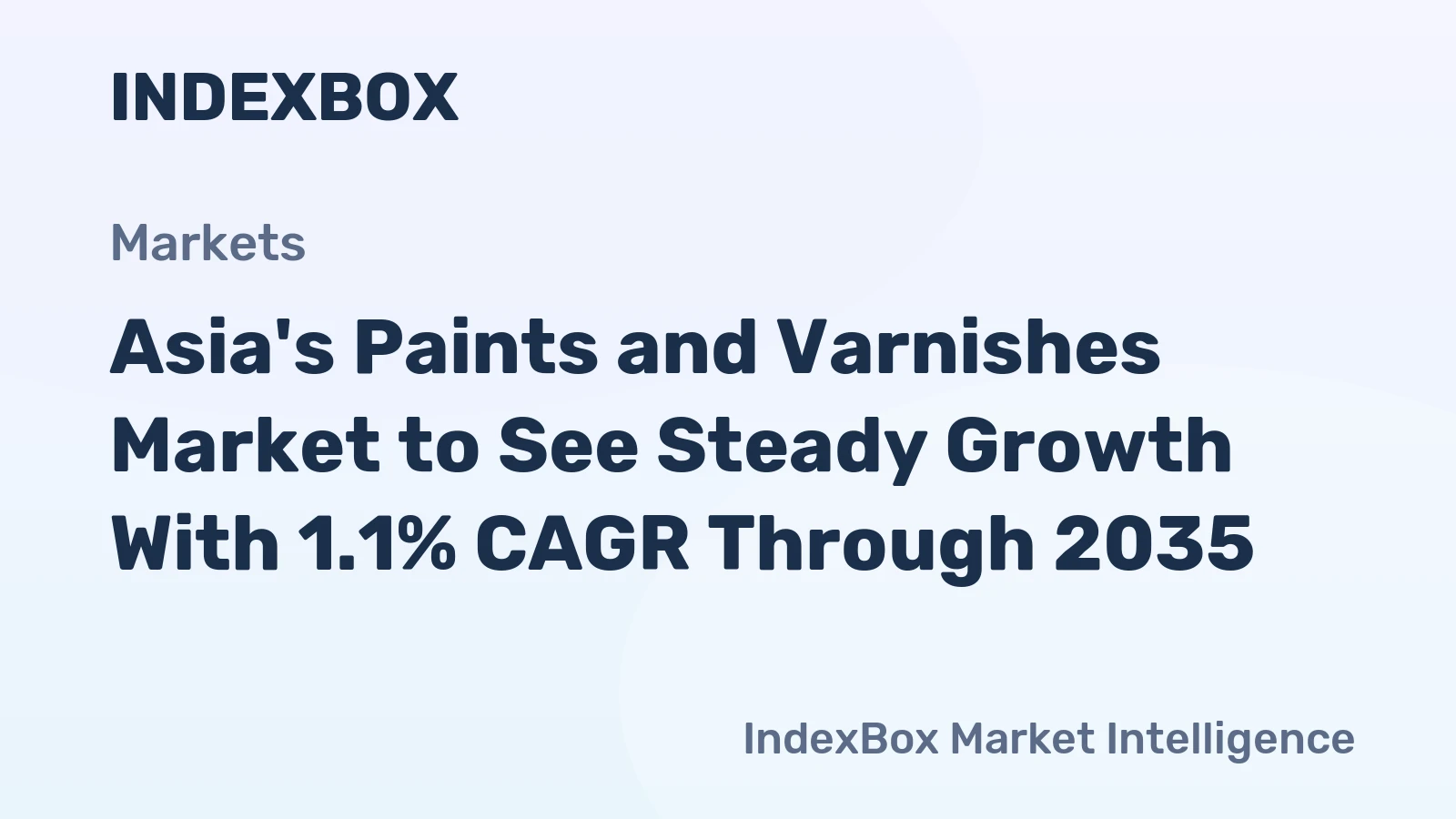 Asia's Paints and Varnishes Market to See Steady Growth With 1.1% CAGR Through 2035