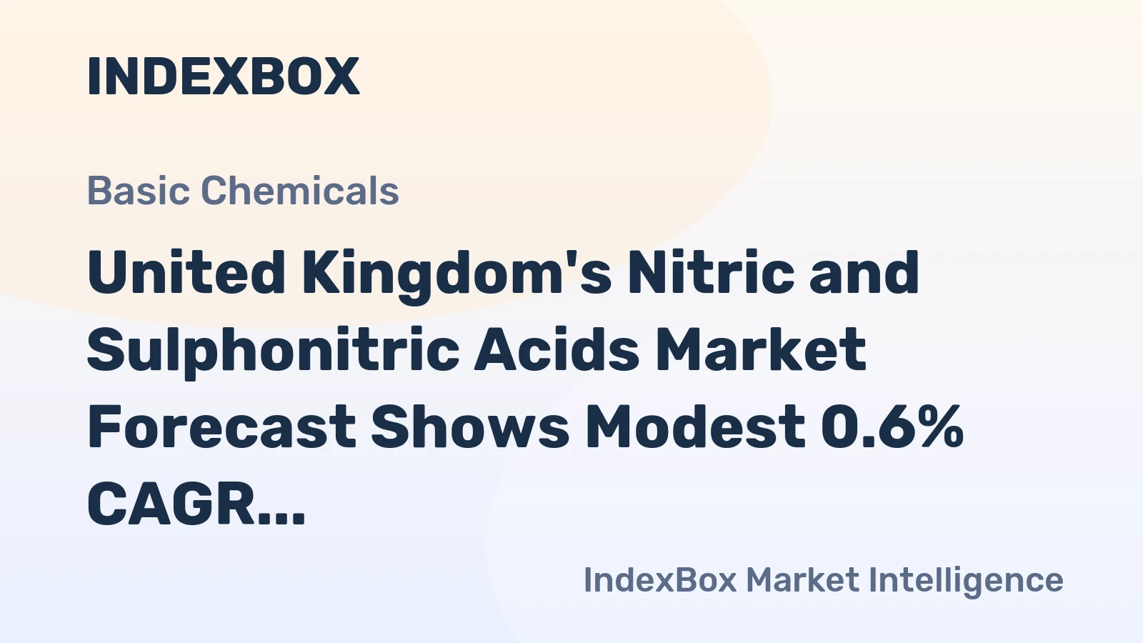 United Kingdom's Nitric and Sulphonitric Acids Market Forecast Shows Modest 0.6% CAGR Volume Growth