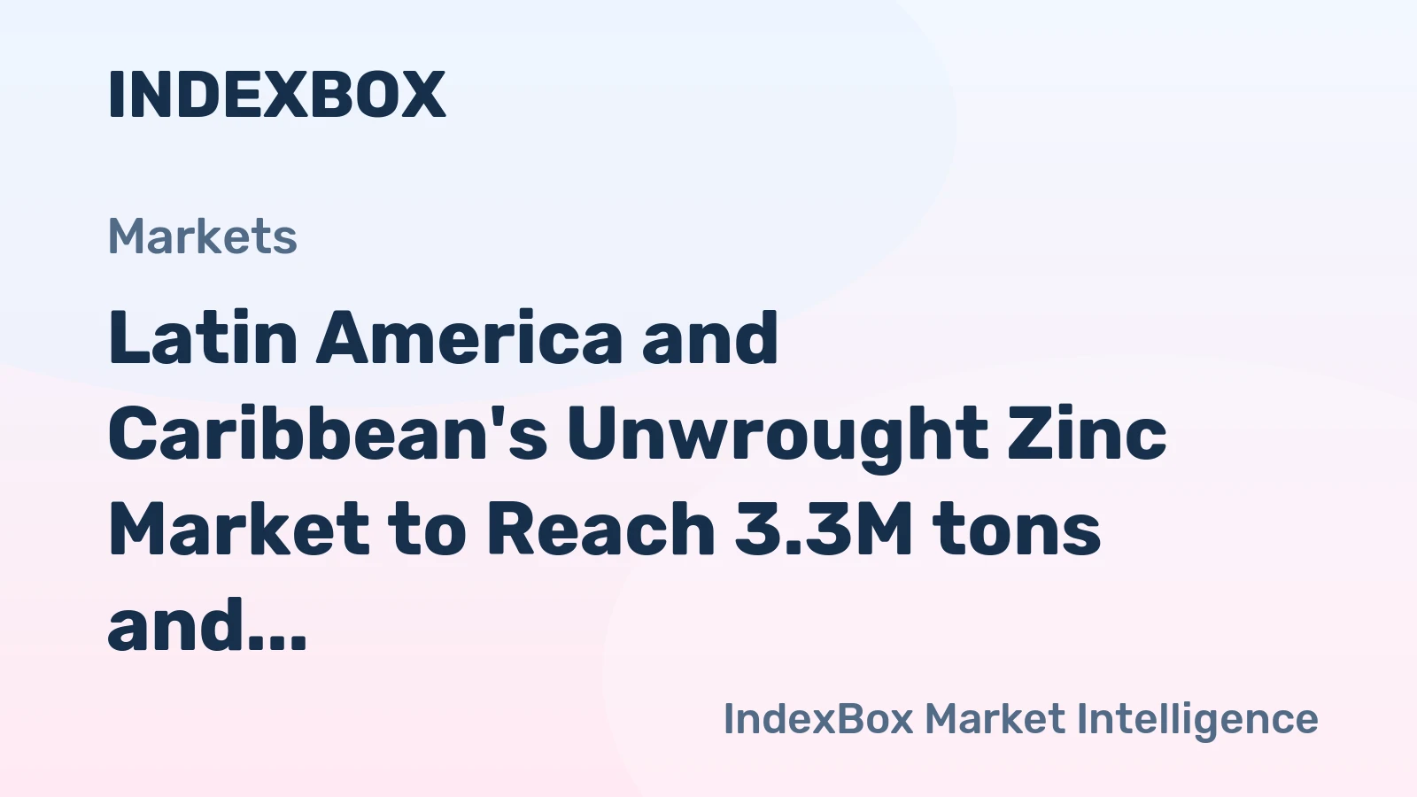Latin America and Caribbean's Unwrought Zinc Market to Reach 3.3M tons and $11B Value by 2035