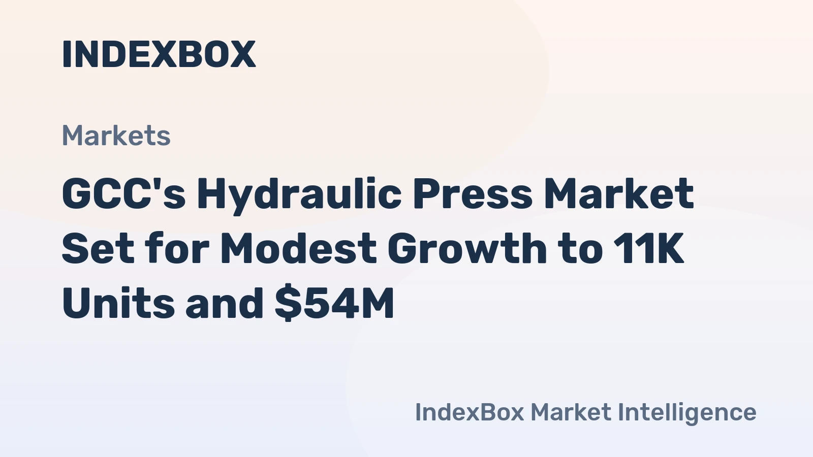 GCC's Hydraulic Press Market Set for Modest Growth to 11K Units and $54M