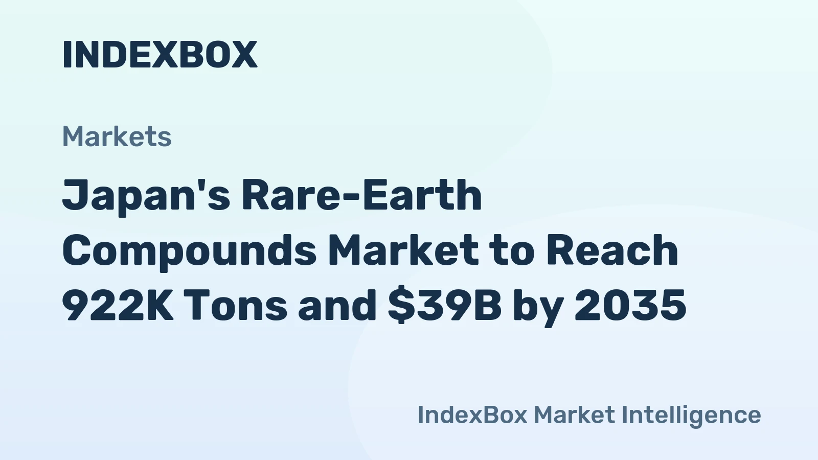 Japan's Rare-Earth Compounds Market to Reach 922K Tons and $39B by 2035