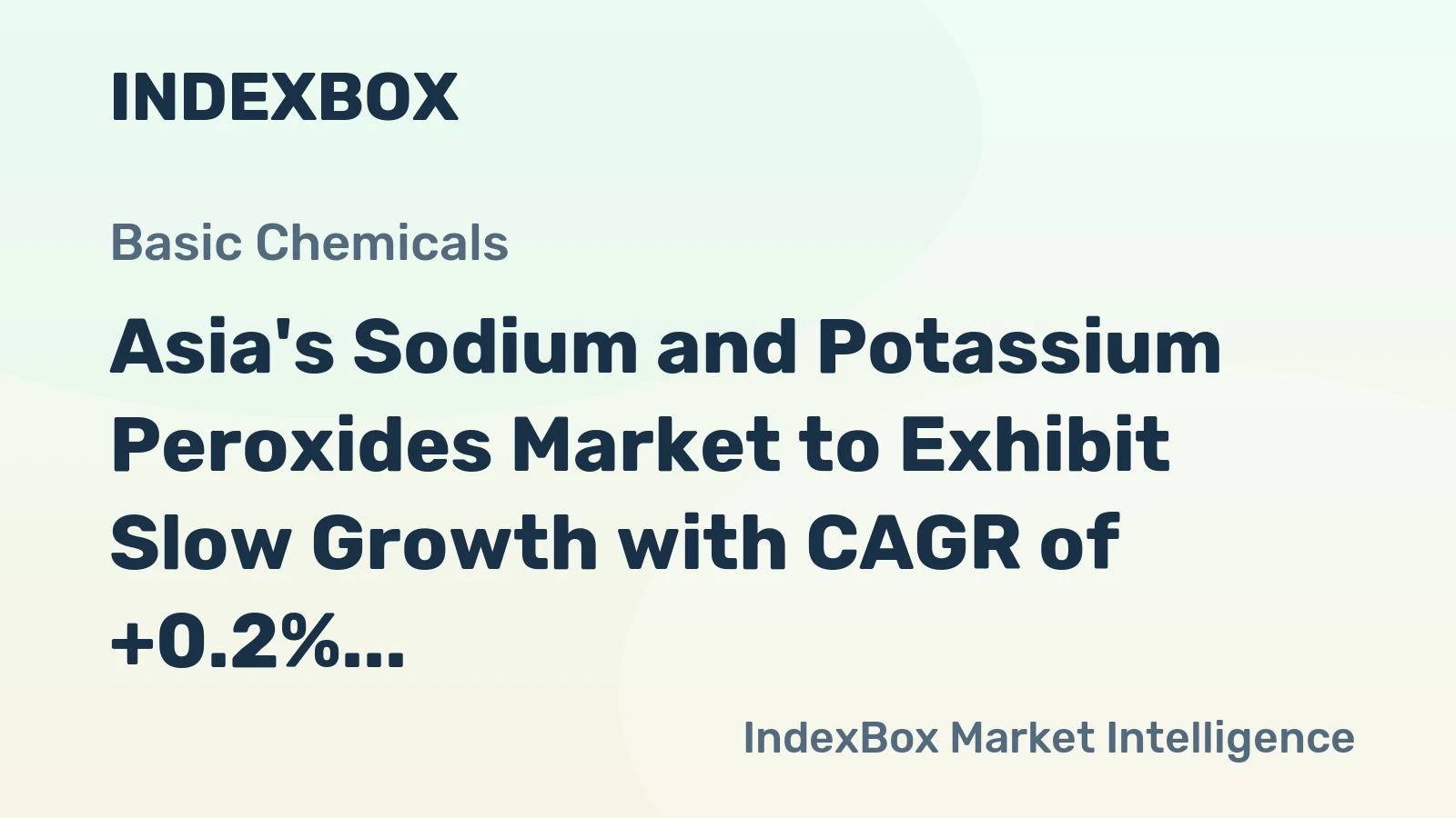 Asia's Sodium and Potassium Peroxides Market to Exhibit Slow Growth with CAGR of +0.2% by 2035, Reaching $40M in Value