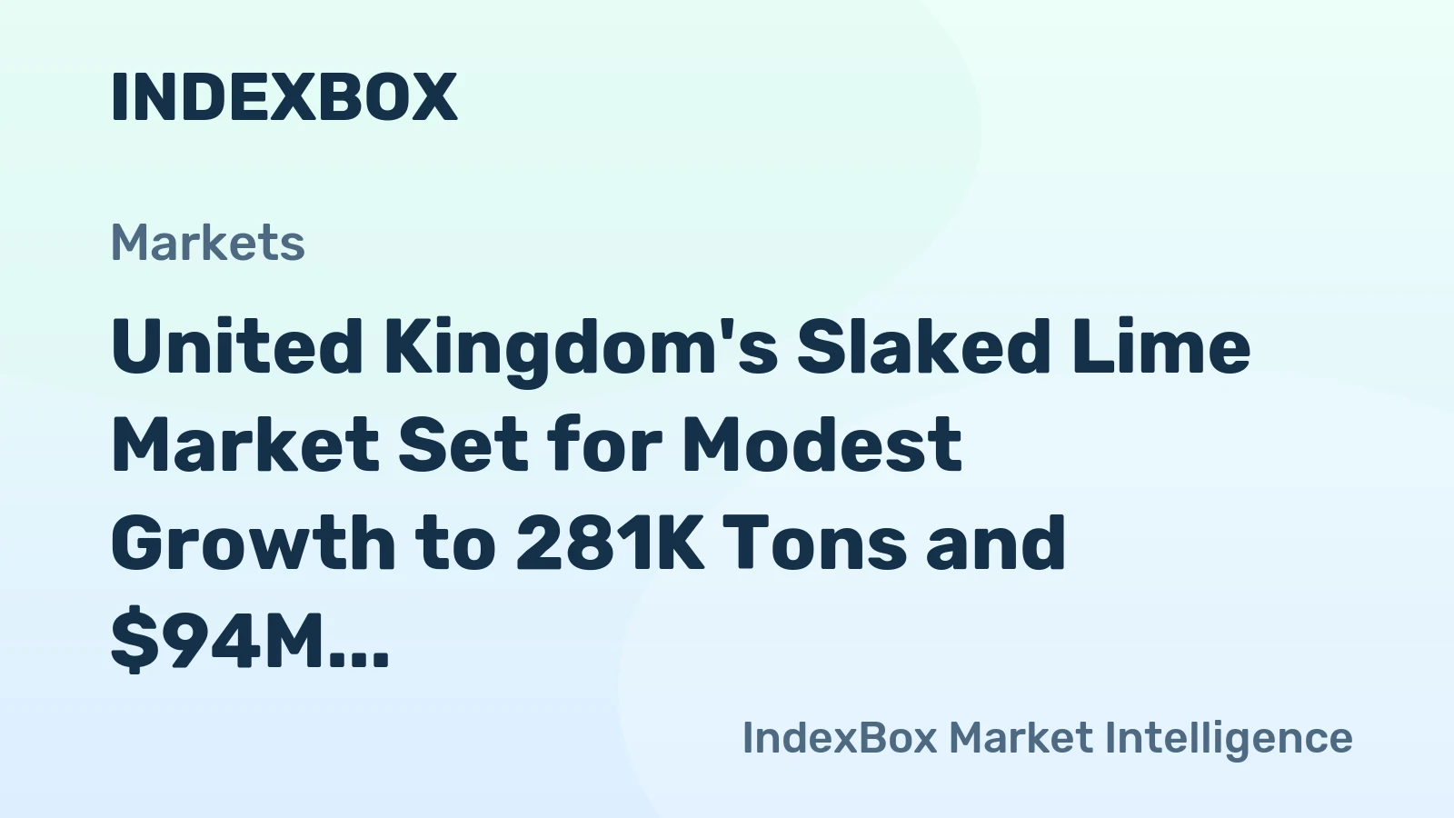 United Kingdom's Slaked Lime Market Set for Modest Growth to 281K Tons and $94M by 2035