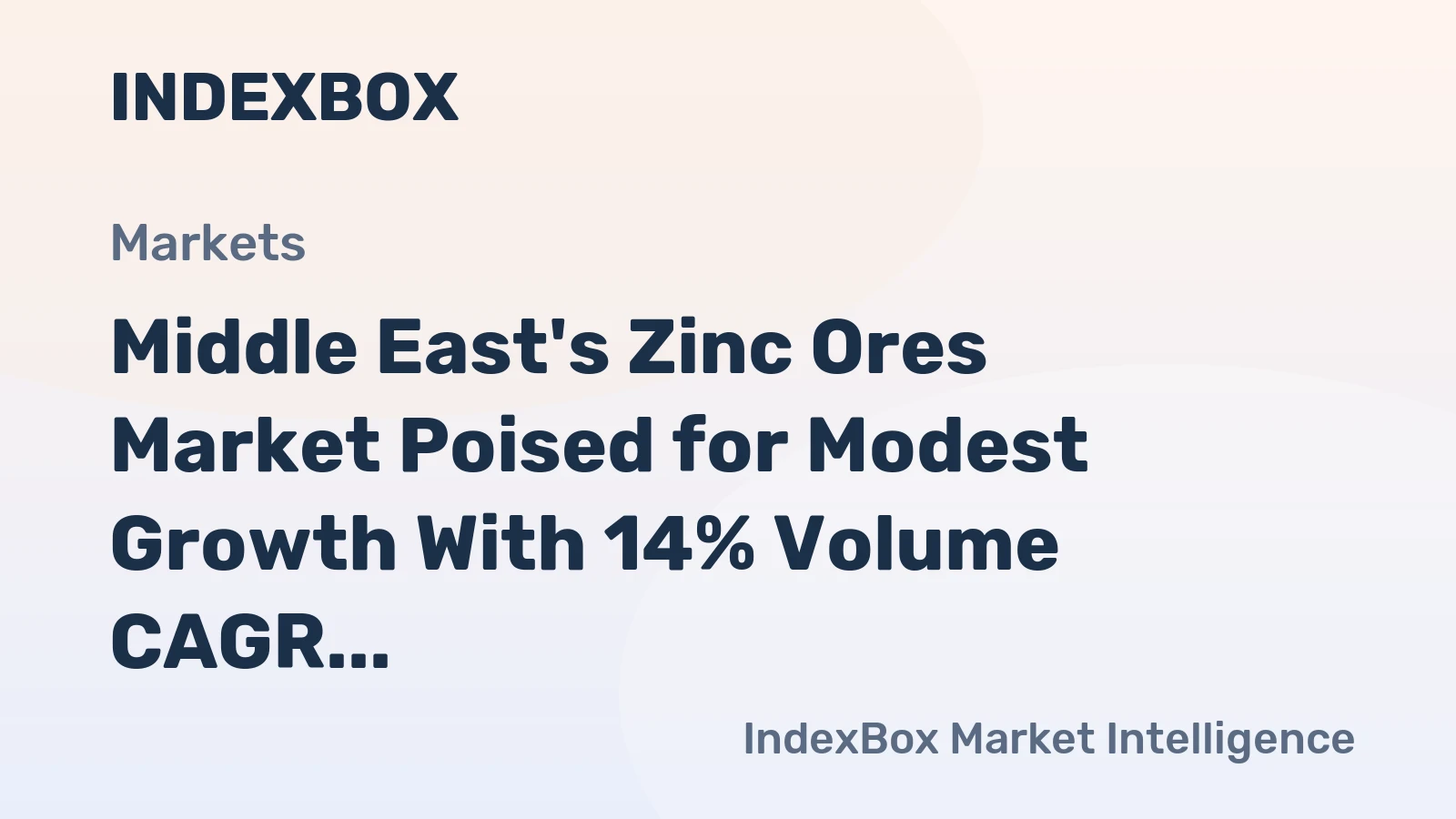 Middle East's Zinc Ores Market Poised for Modest Growth With 14% Volume CAGR Through 2035