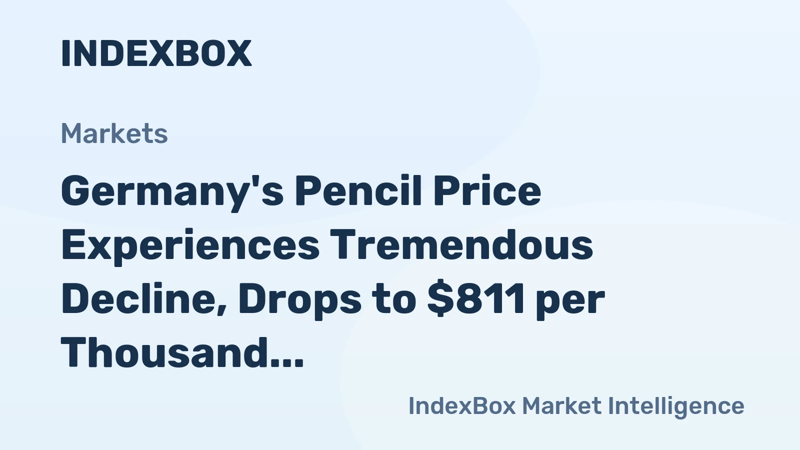 Germany's Pencil Price Experiences Tremendous Decline, Drops to $811 per Thousand Units