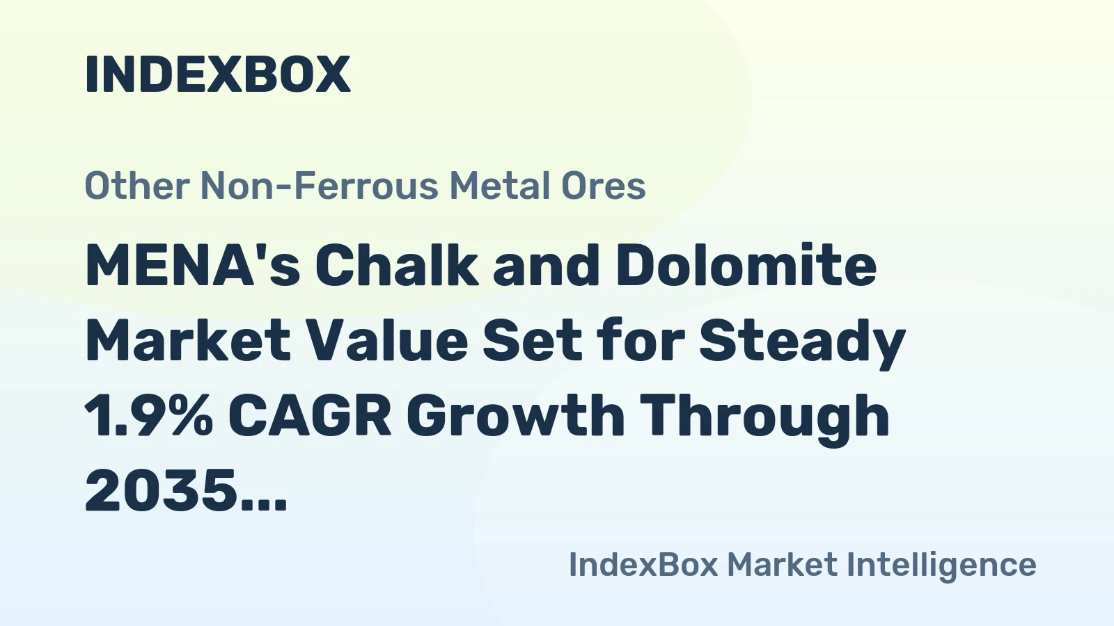 MENA's Chalk and Dolomite Market Value Set for Steady 1.9% CAGR Growth Through 2035