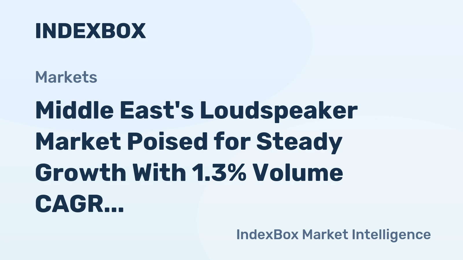 Middle East's Loudspeaker Market Poised for Steady Growth With 1.3% Volume CAGR Through 2035
