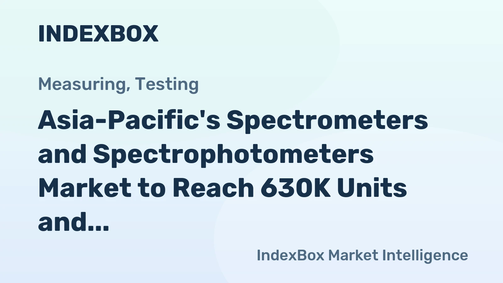 Asia-Pacific's Spectrometers and Spectrophotometers Market to Reach 630K Units and $3.2B by 2035