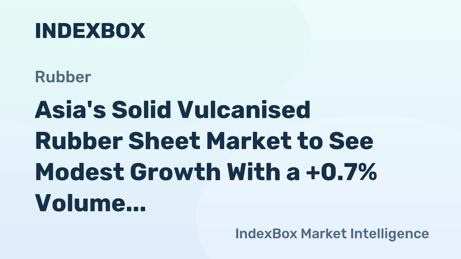 Asia's Solid Vulcanised Rubber Sheet Market to See Modest Growth With a +0.7% Volume CAGR