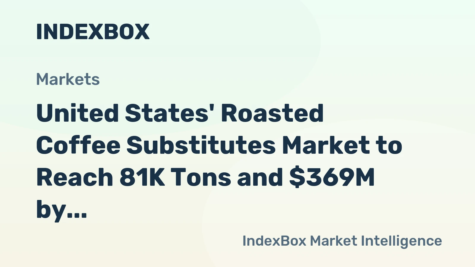 United States' Roasted Coffee Substitutes Market to Reach 81K Tons and $369M by 2035