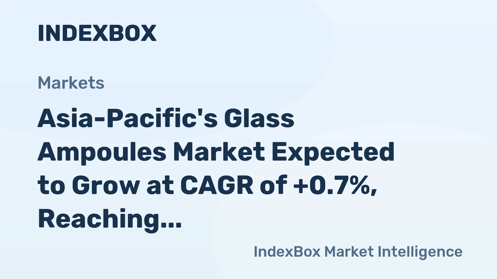 Asia-Pacific's Glass Ampoules Market Expected to Grow at CAGR of +0.7%, Reaching 80B Units by 2035