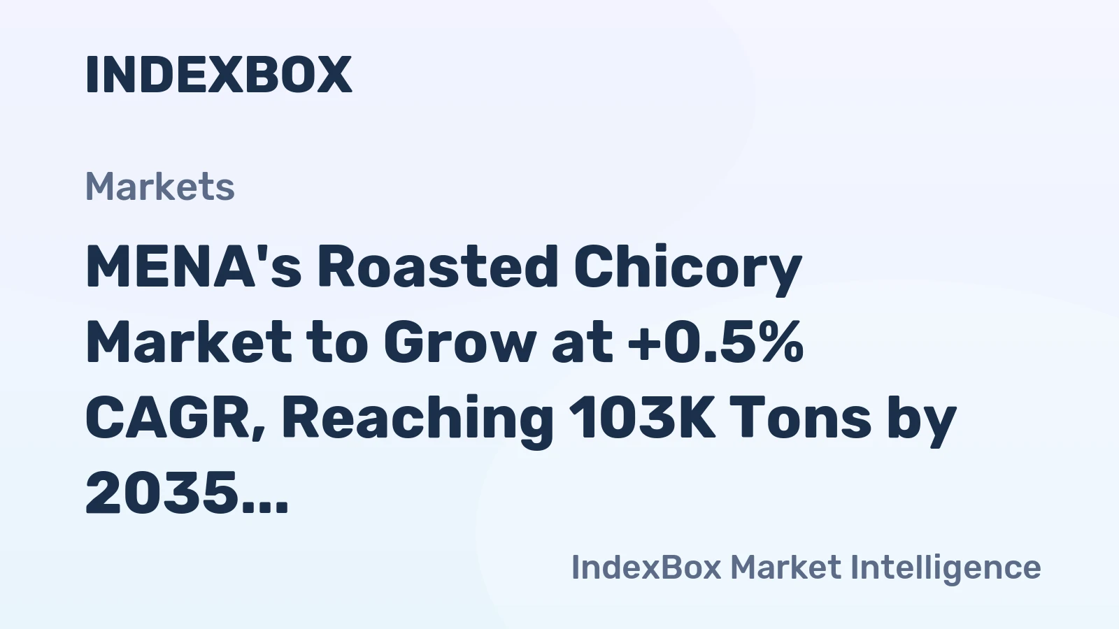 MENA's Roasted Chicory Market to Grow at +0.5% CAGR, Reaching 103K Tons by 2035