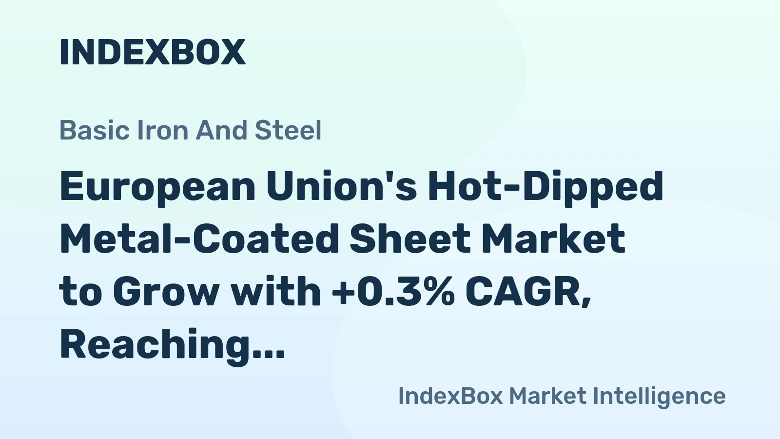 European Union's Hot-Dipped Metal-Coated Sheet Market to Grow with +0.3% CAGR, Reaching $28.8B by 2035