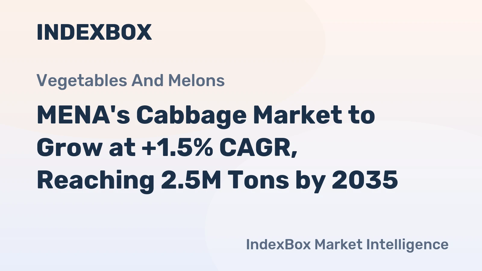 MENA's Cabbage Market to Grow at +1.5% CAGR, Reaching 2.5M Tons by 2035