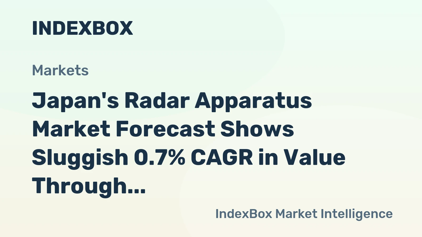 Japan's Radar Apparatus Market Forecast Shows Sluggish 0.7% CAGR in Value Through 2035
