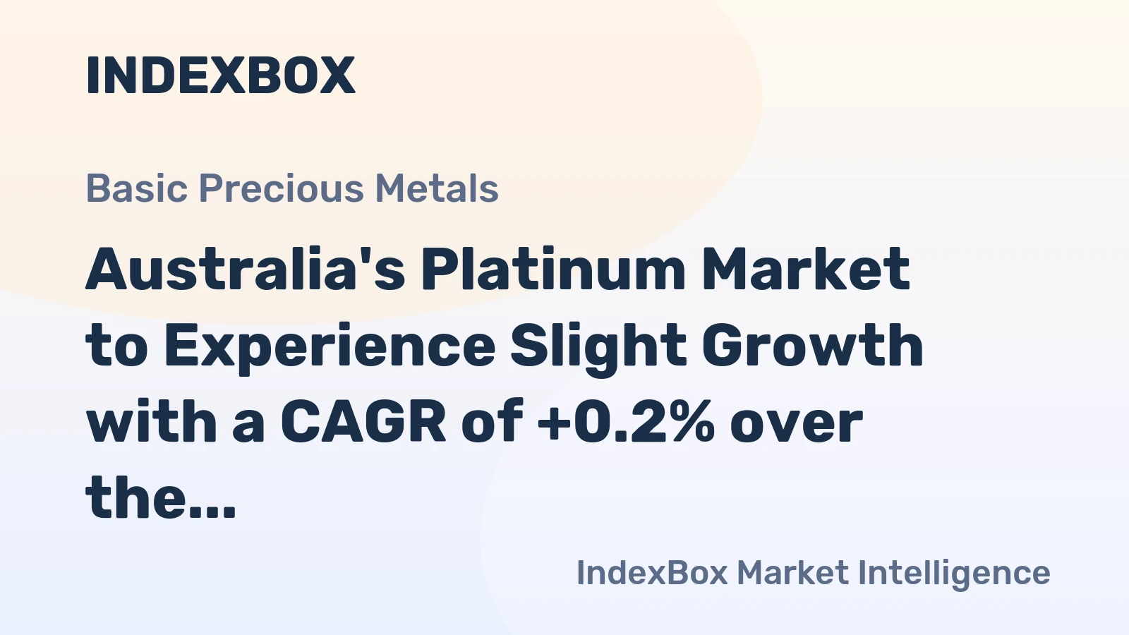 Australia's Platinum Market to Experience Slight Growth with a CAGR of +0.2% over the Next Decade