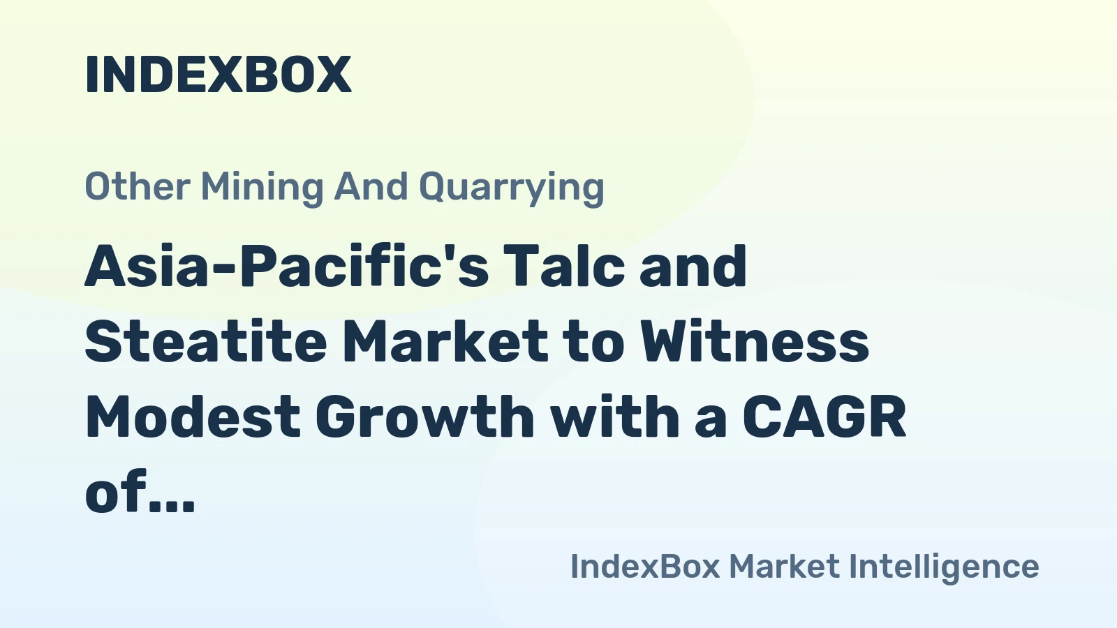 Asia-Pacific's Talc and Steatite Market to Witness Modest Growth with a CAGR of +1.0% from 2024 to 2035