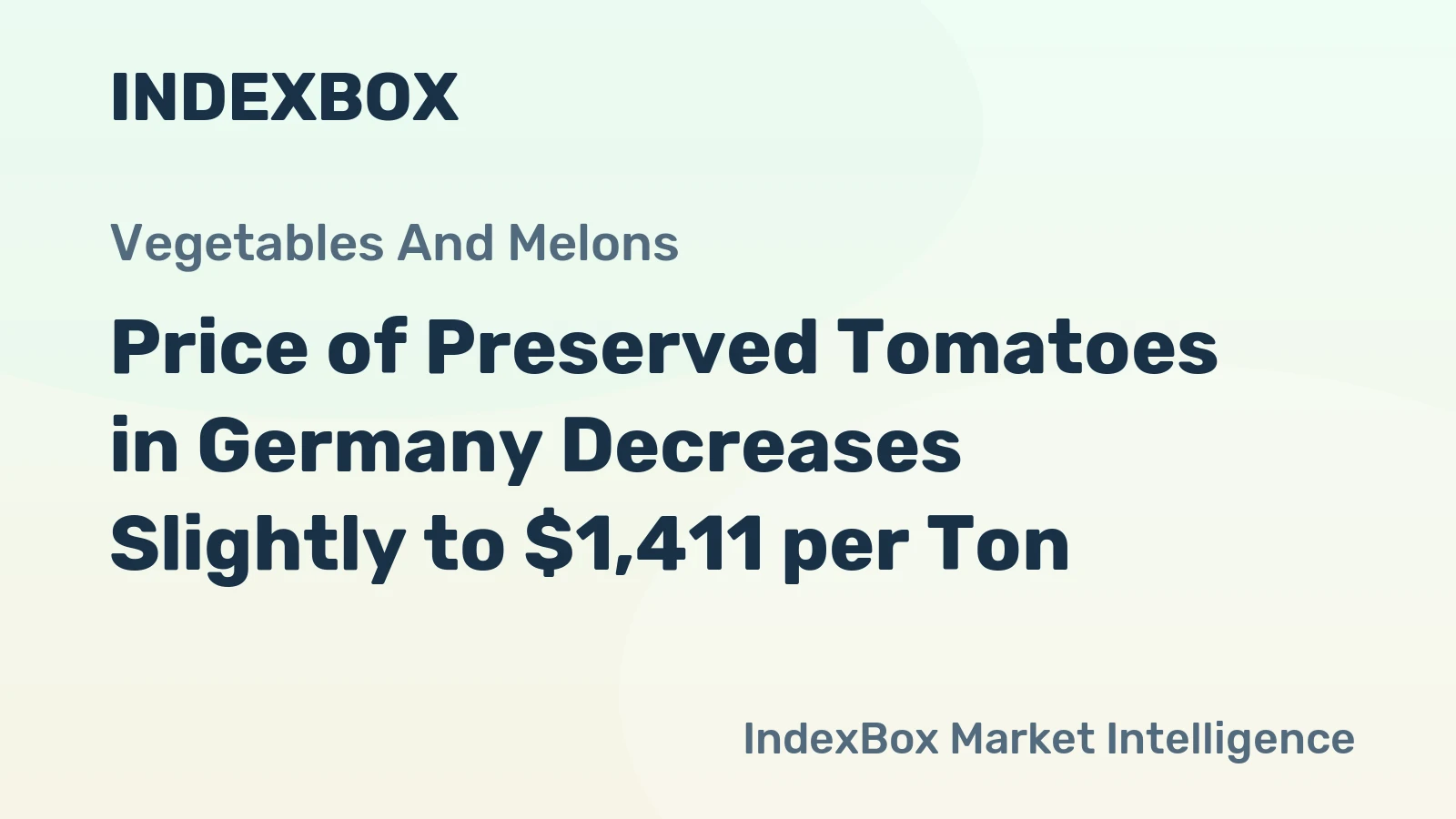 Price of Preserved Tomatoes in Germany Decreases Slightly to $1,411 per Ton