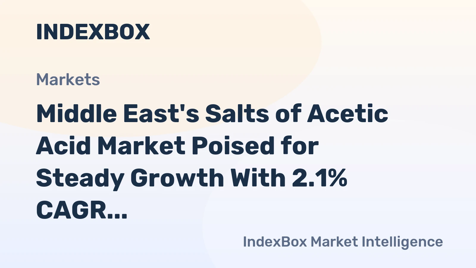 Middle East's Salts of Acetic Acid Market Poised for Steady Growth With 2.1% CAGR Through 2035
