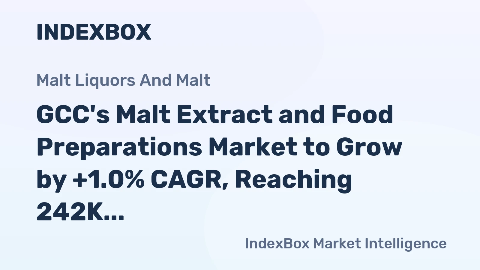 GCC's Malt Extract and Food Preparations Market to Grow by +1.0% CAGR, Reaching 242K Tons by 2035