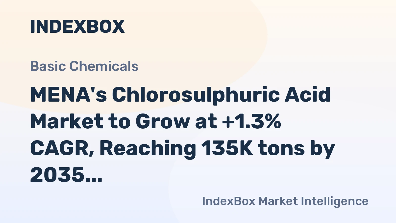 MENA's Chlorosulphuric Acid Market to Grow at +1.3% CAGR, Reaching 135K tons by 2035