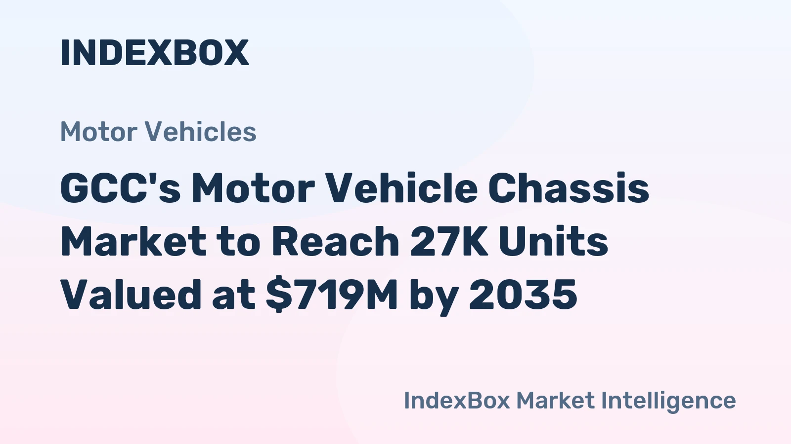 GCC's Motor Vehicle Chassis Market to Reach 27K Units Valued at $719M by 2035