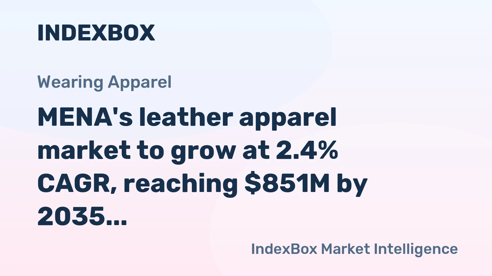 MENA's leather apparel market to grow at 2.4% CAGR, reaching $851M by 2035, driven by rising demand.