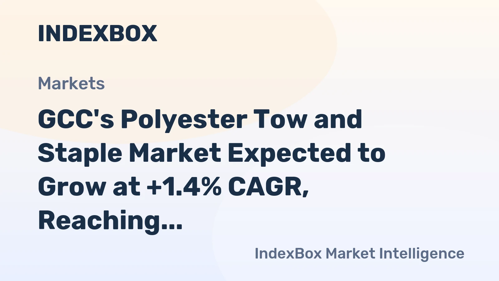 GCC's Polyester Tow and Staple Market Expected to Grow at +1.4% CAGR, Reaching $105M by 2035