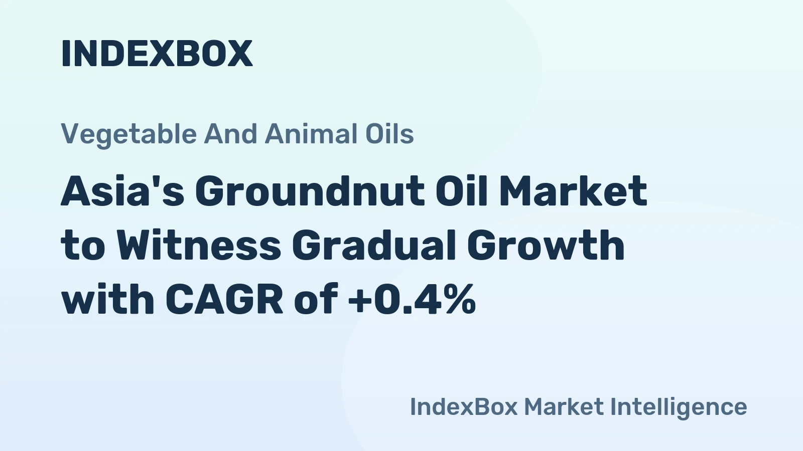 Asia's Groundnut Oil Market to Witness Gradual Growth with CAGR of +0.4%