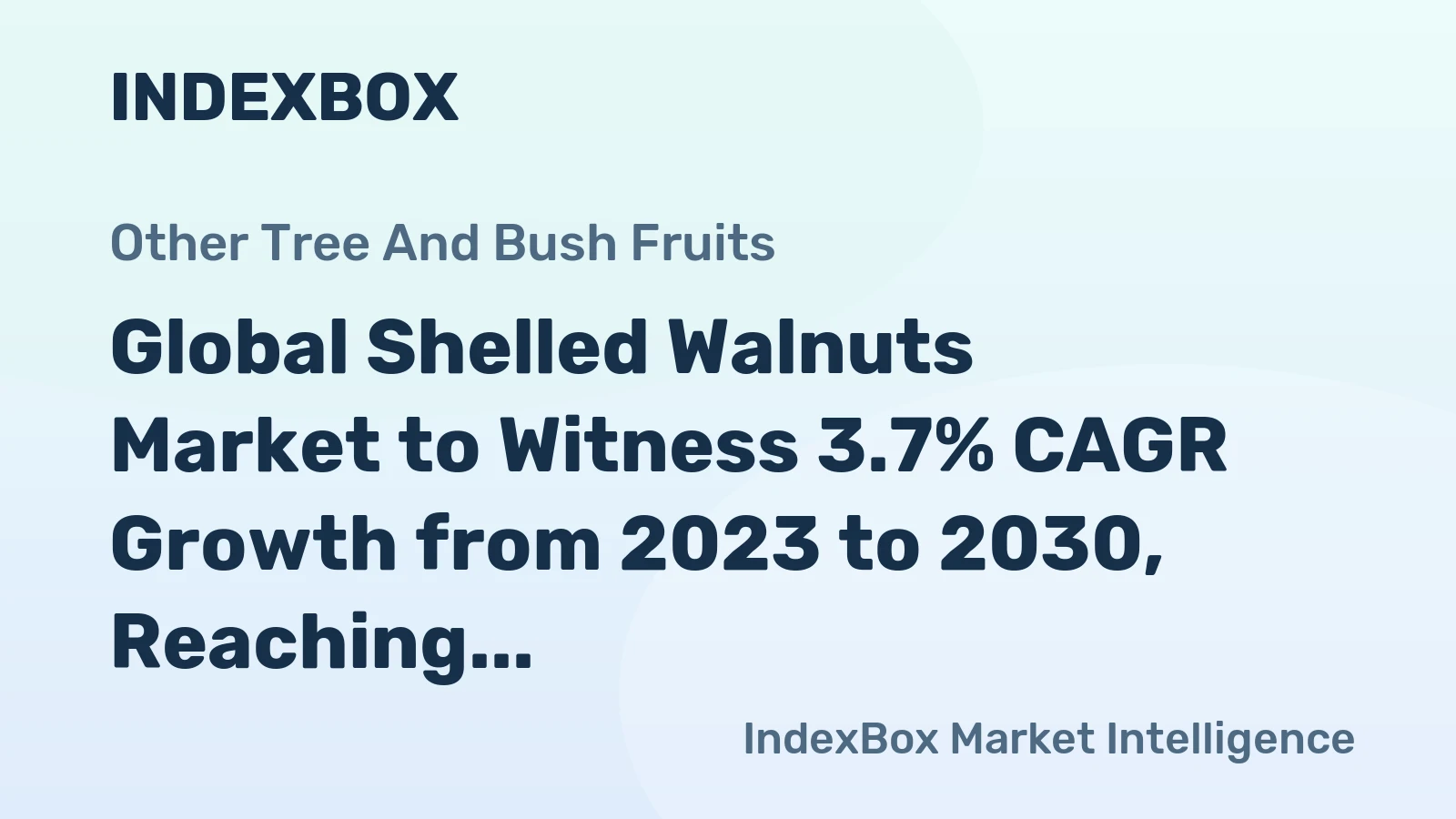 Global Shelled Walnuts Market to Witness 3.7% CAGR Growth from 2023 to 2030, Reaching $29.2B in Value