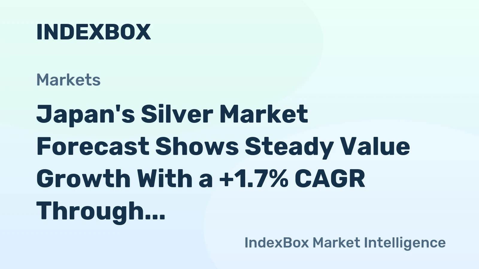 Japan's Silver Market Forecast Shows Steady Value Growth With a +1.7% CAGR Through 2035