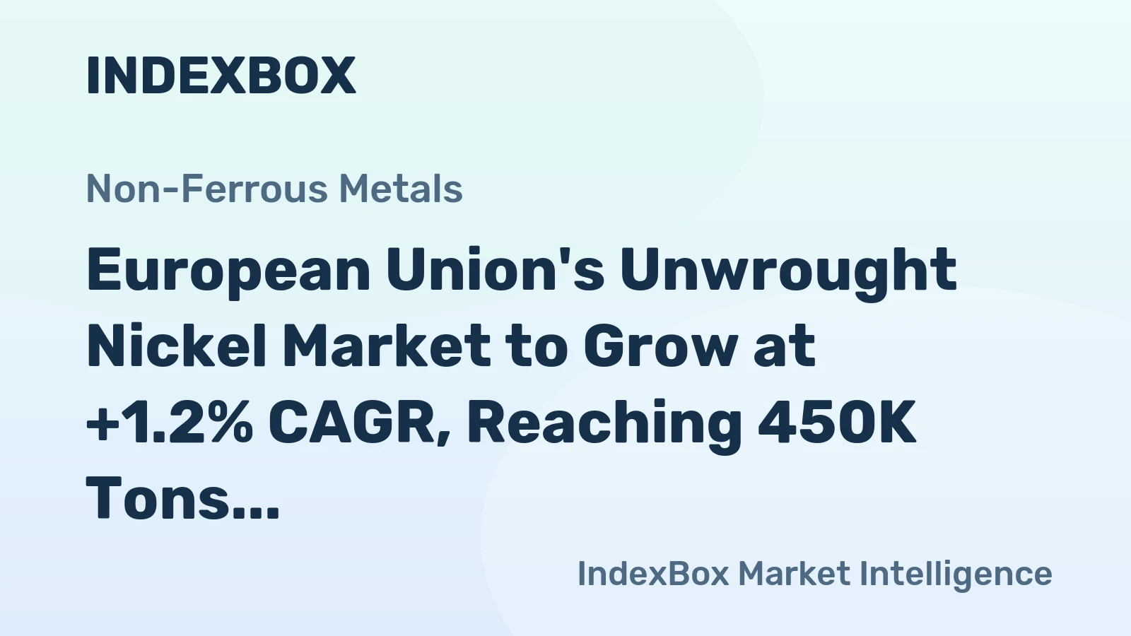 European Union's Unwrought Nickel Market to Grow at +1.2% CAGR, Reaching 450K Tons by 2035