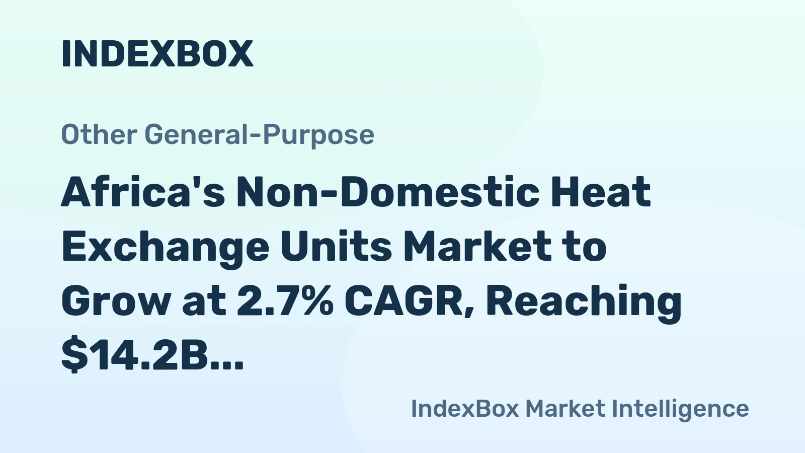 Africa's Non-Domestic Heat Exchange Units Market to Grow at 2.7% CAGR, Reaching $14.2B by 2035