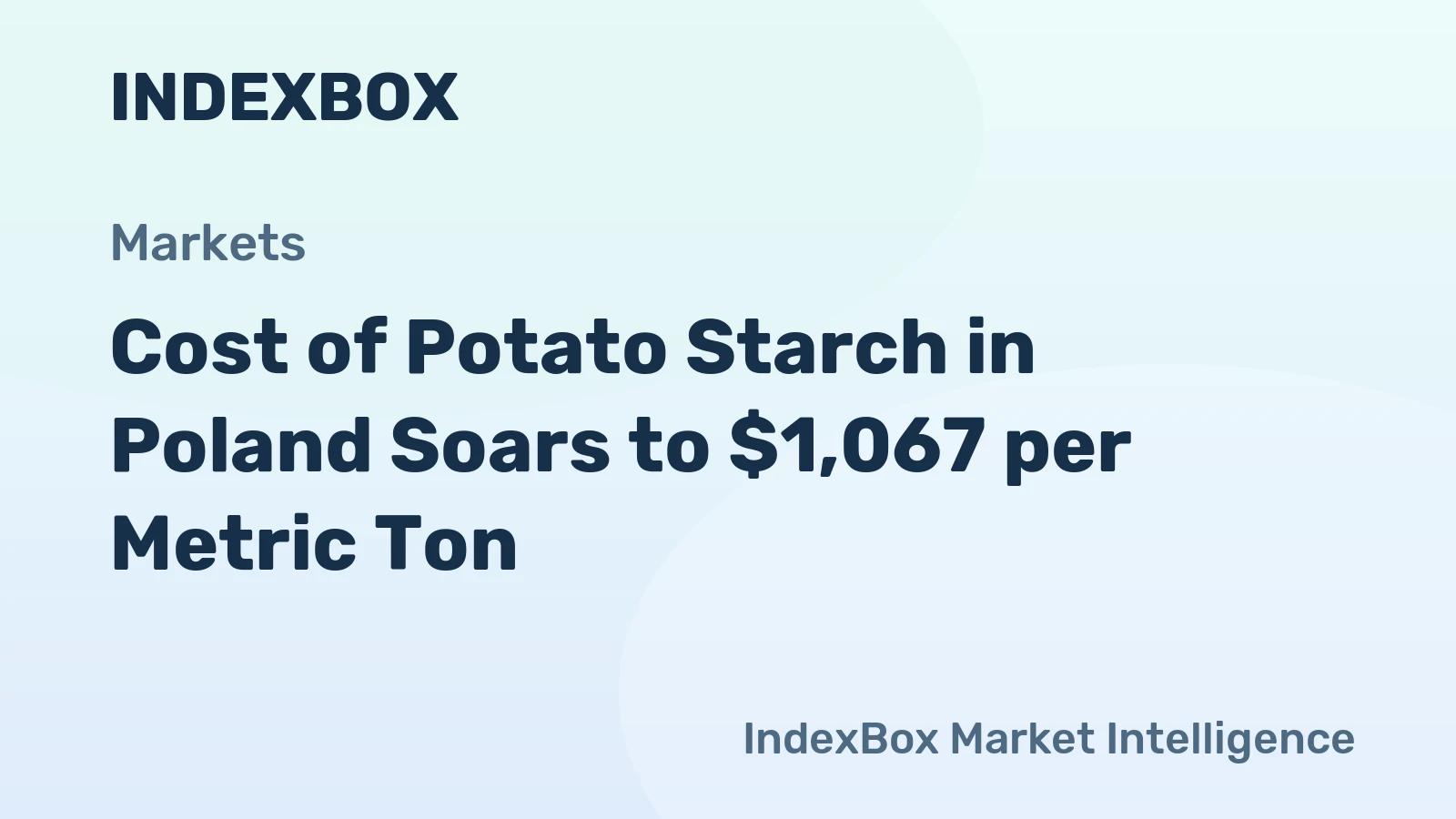 Cost of Potato Starch in Poland Soars to $1,067 per Metric Ton