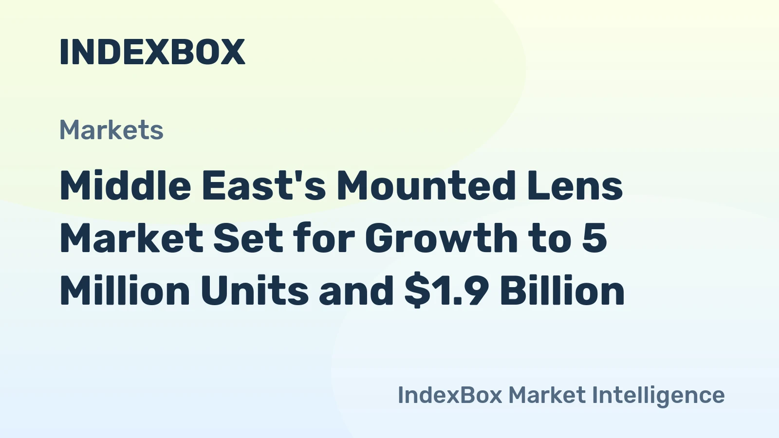 Middle East's Mounted Lens Market Set for Growth to 5 Million Units and $1.9 Billion