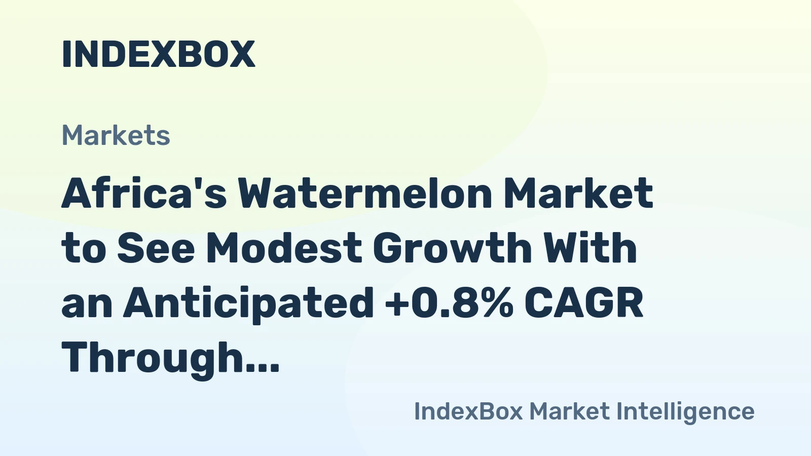 Africa's Watermelon Market to See Modest Growth With an Anticipated +0.8% CAGR Through 2035