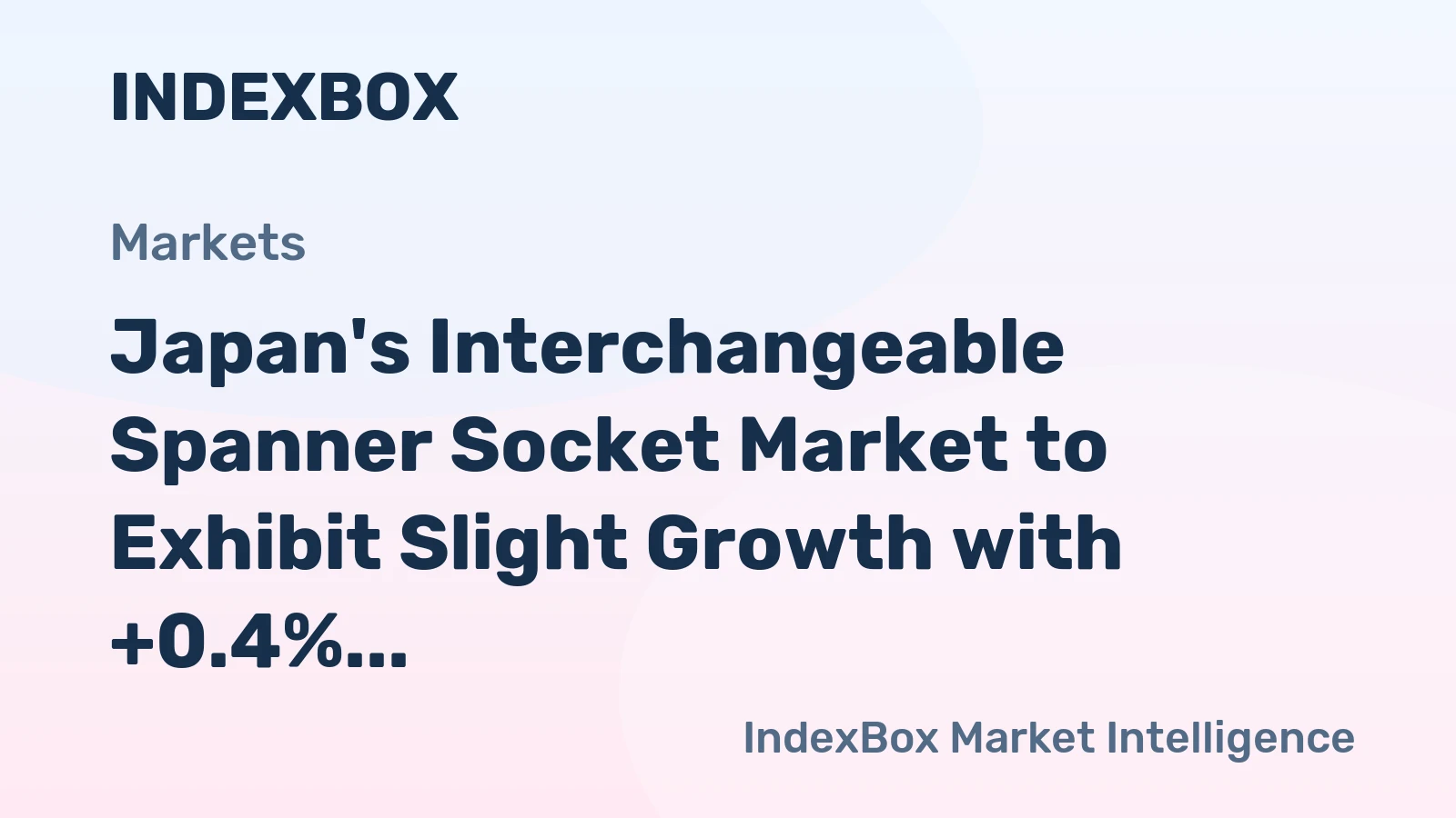 Japan's Interchangeable Spanner Socket Market to Exhibit Slight Growth with +0.4% CAGR in Volume by 2035