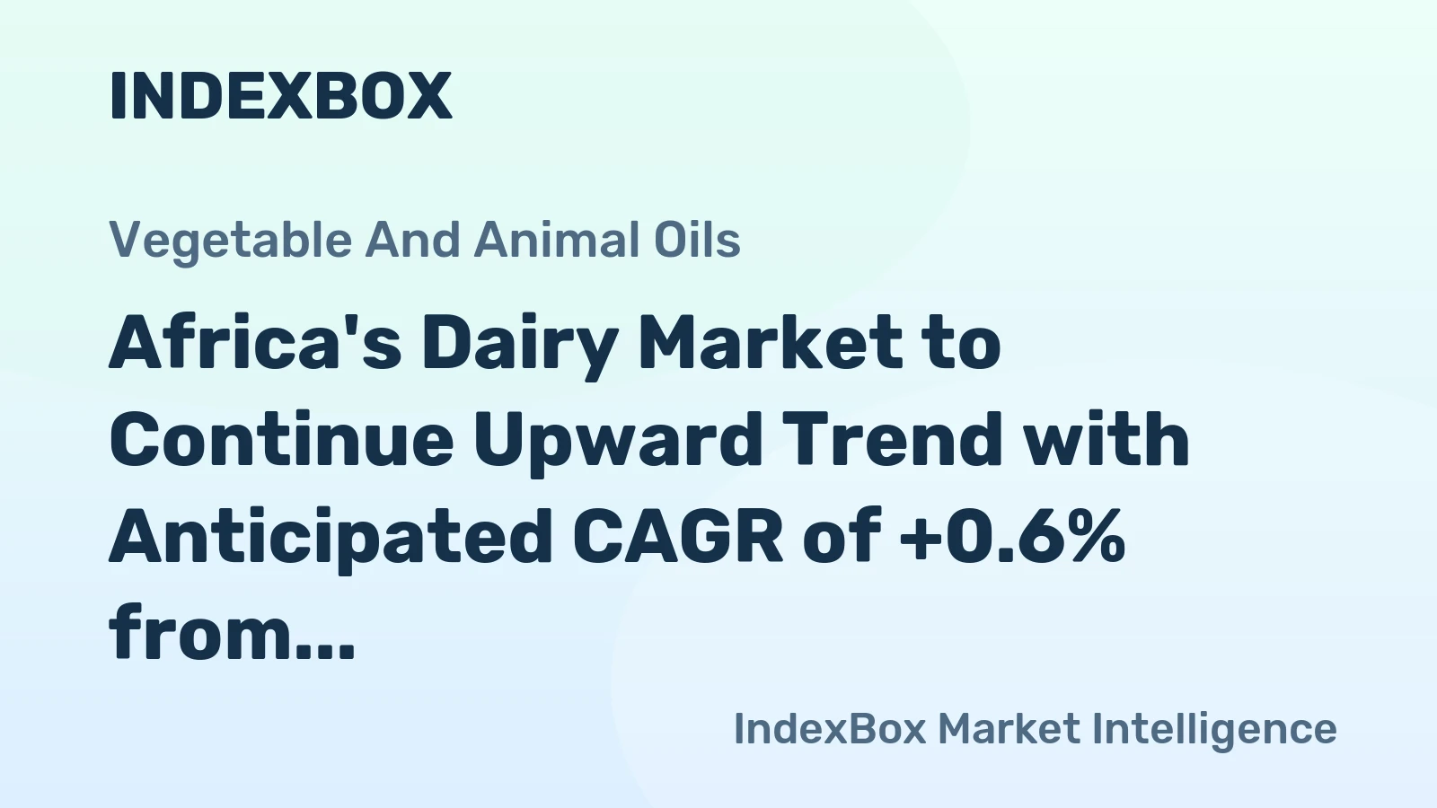 Africa's Dairy Market to Continue Upward Trend with Anticipated CAGR of +0.6% from 2024 to 2035