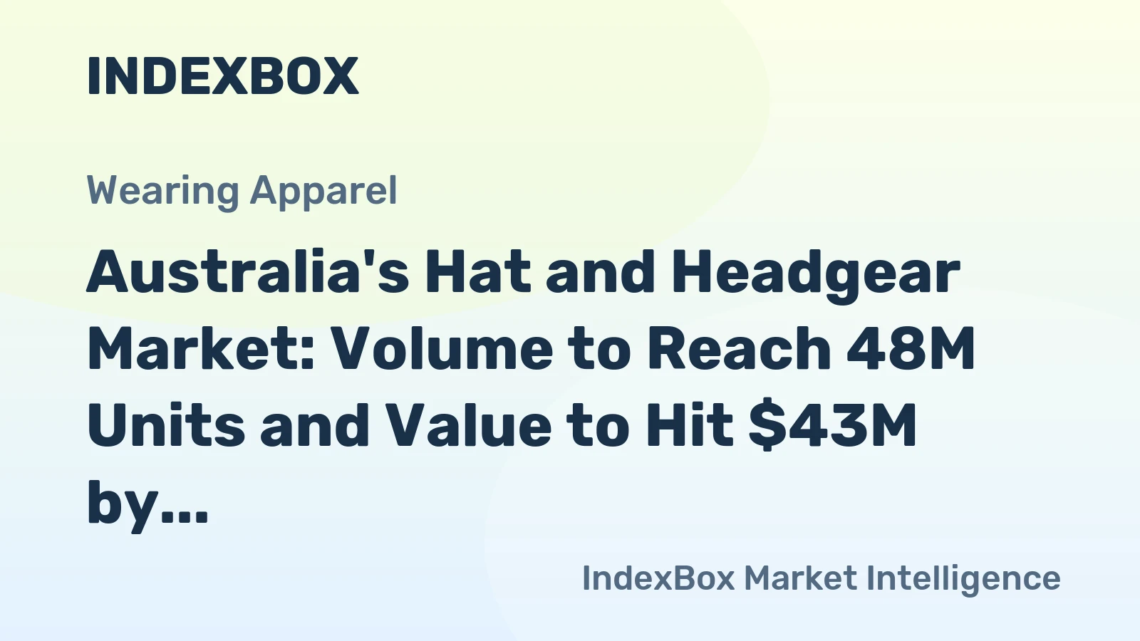Australia's Hat and Headgear Market: Volume to Reach 48M Units and Value to Hit $43M by 2035