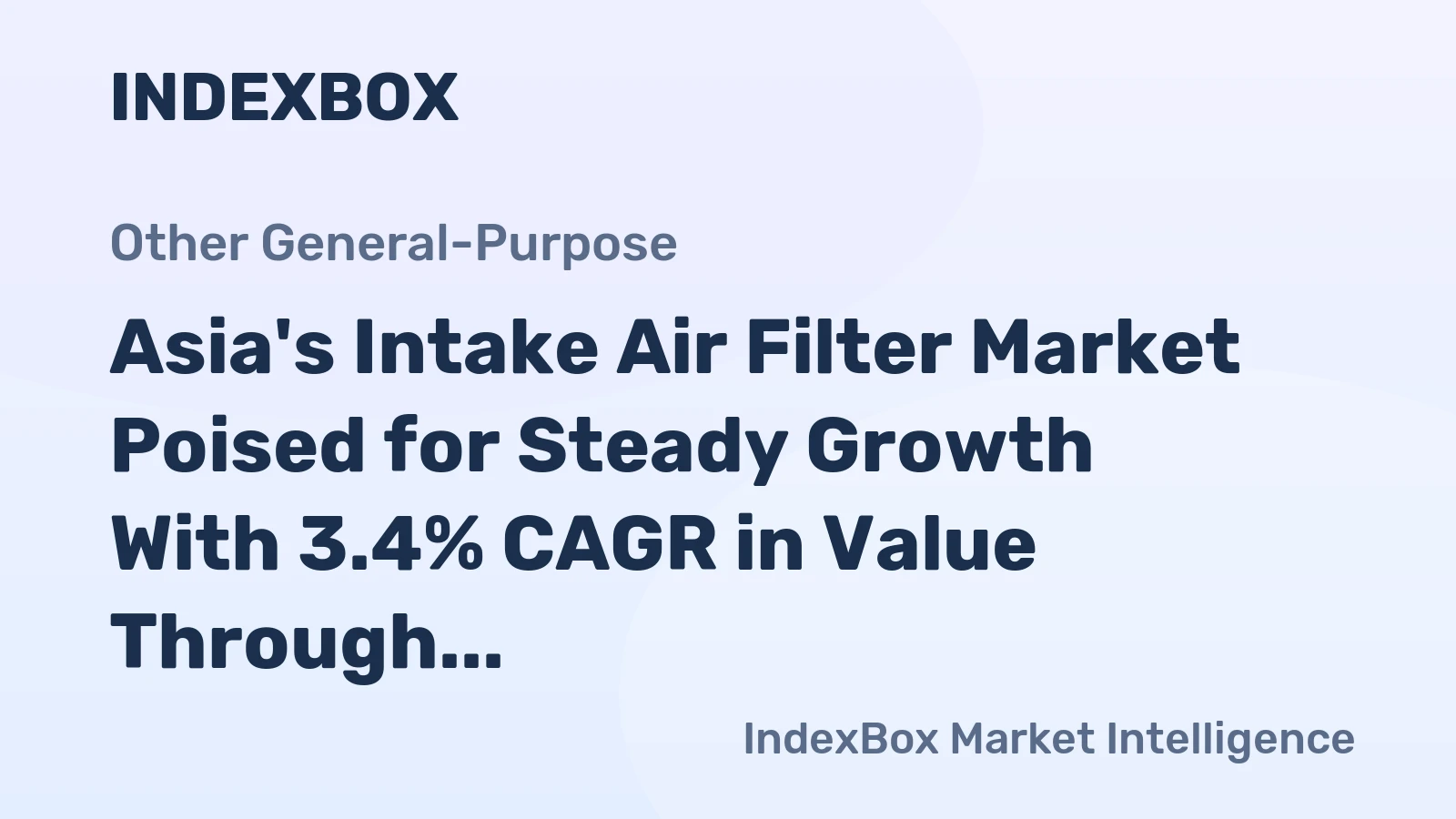 Asia's Intake Air Filter Market Poised for Steady Growth With 3.4% CAGR in Value Through 2035