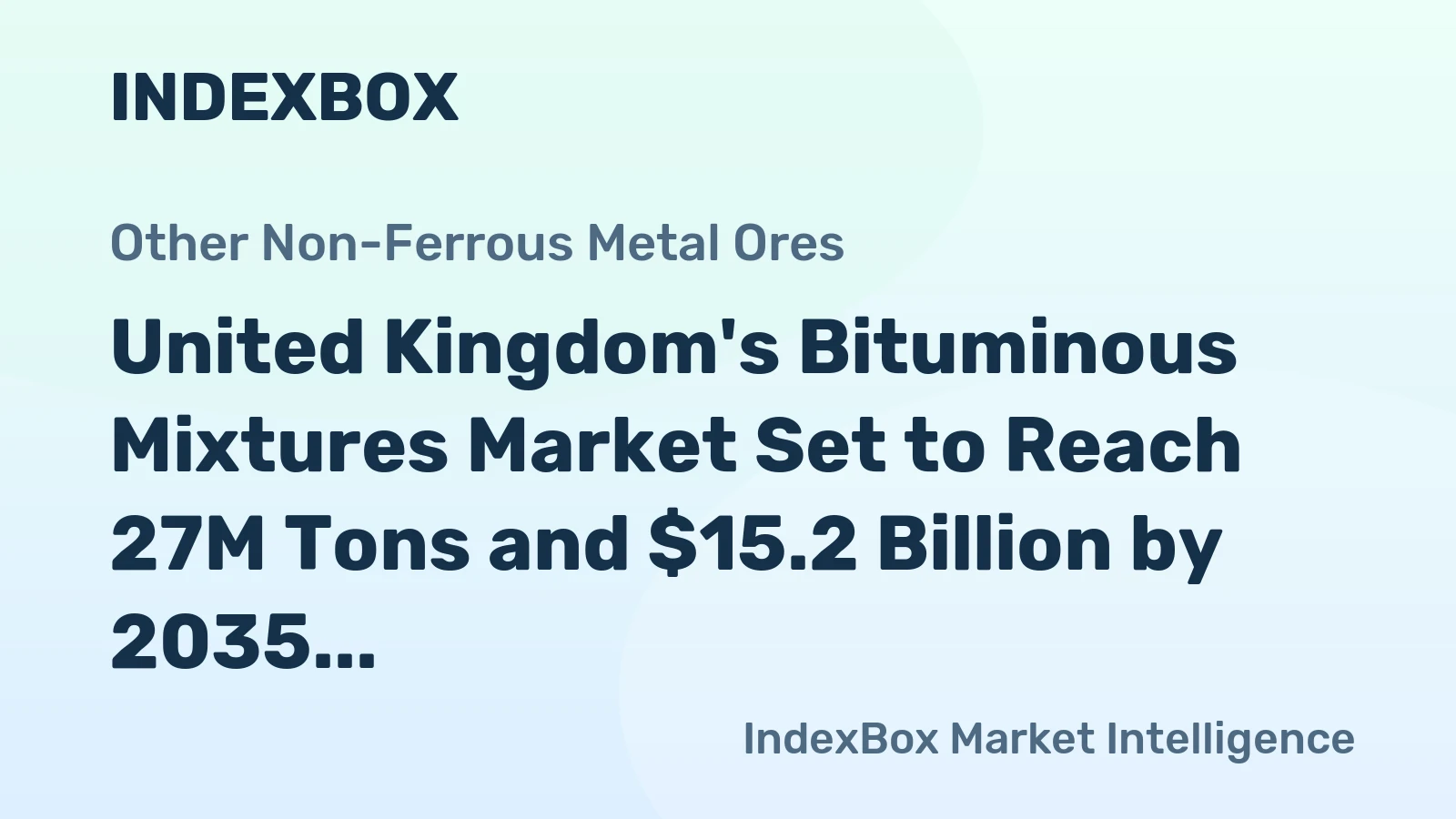 United Kingdom's Bituminous Mixtures Market Set to Reach 27M Tons and $15.2 Billion by 2035
